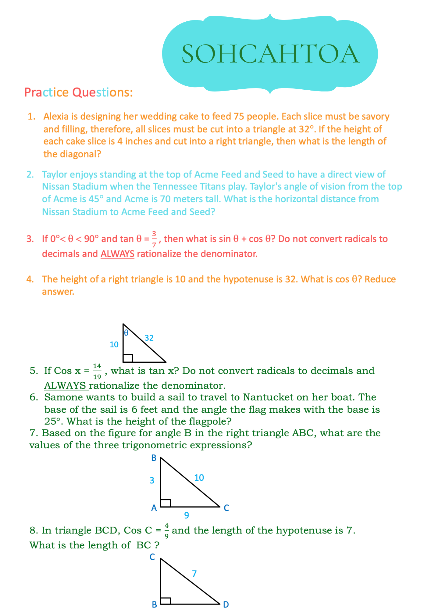 SOHCAHTOA Quiz – Alexia Academic Consulting